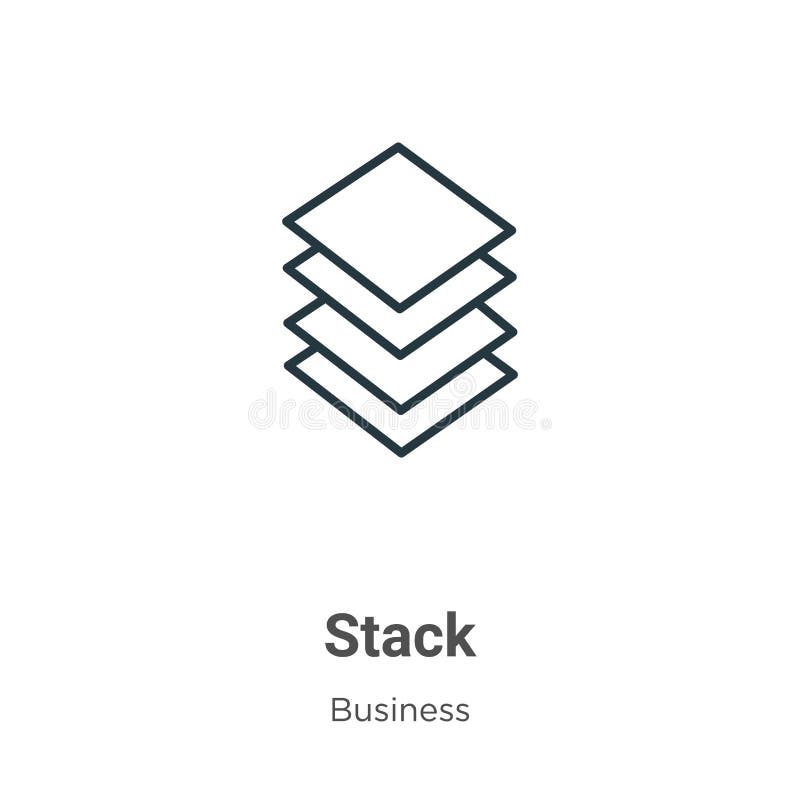 Outline Stack Vector Icon. Isolated Black Simple Line Element ...