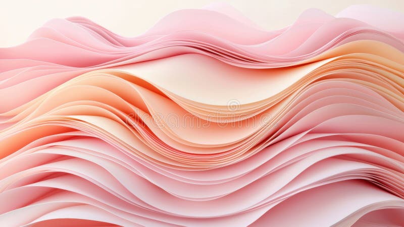 A Stack of Overlapping Paper Sheets in Various Pastel Shades of Pink ...