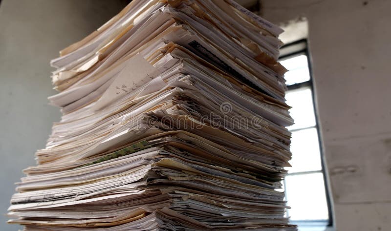 Stack Overload Document Report Paper in the Office, Bureaucracy, Paper ...