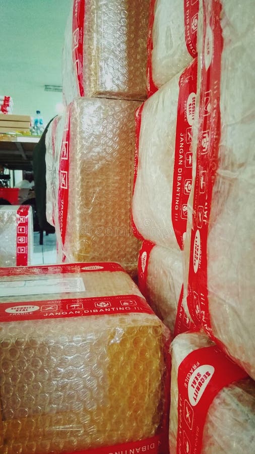 Stack of Packages with Bubble Wrap As Protection3 Stock Photo - Image ...