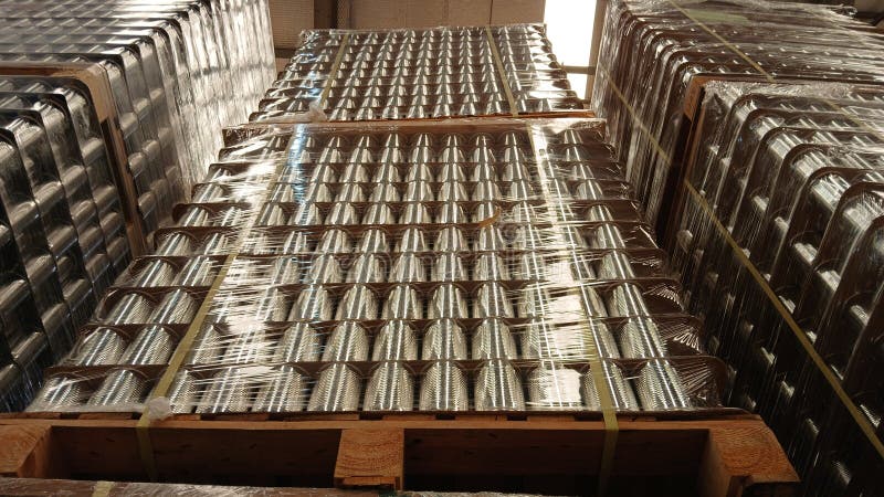 Stack of Packaging Cans for Dairy Drinks Stock Image - Image of stack ...