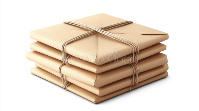 Stack of Packed Mailing Envelopes on White Background Stock ...