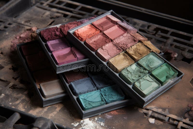 A Stack of Palettes, in a Variety of Shades and Textures Stock ...