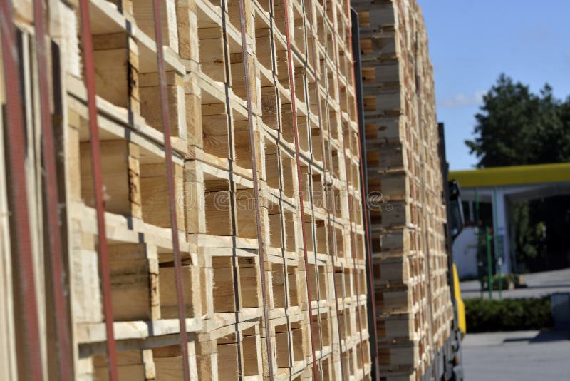 Stack pallets Euro, stock image. Image of standard, container - 75189139