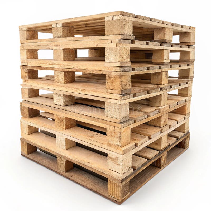 Stack of Pallets Isolated on White Background Stock Illustration ...