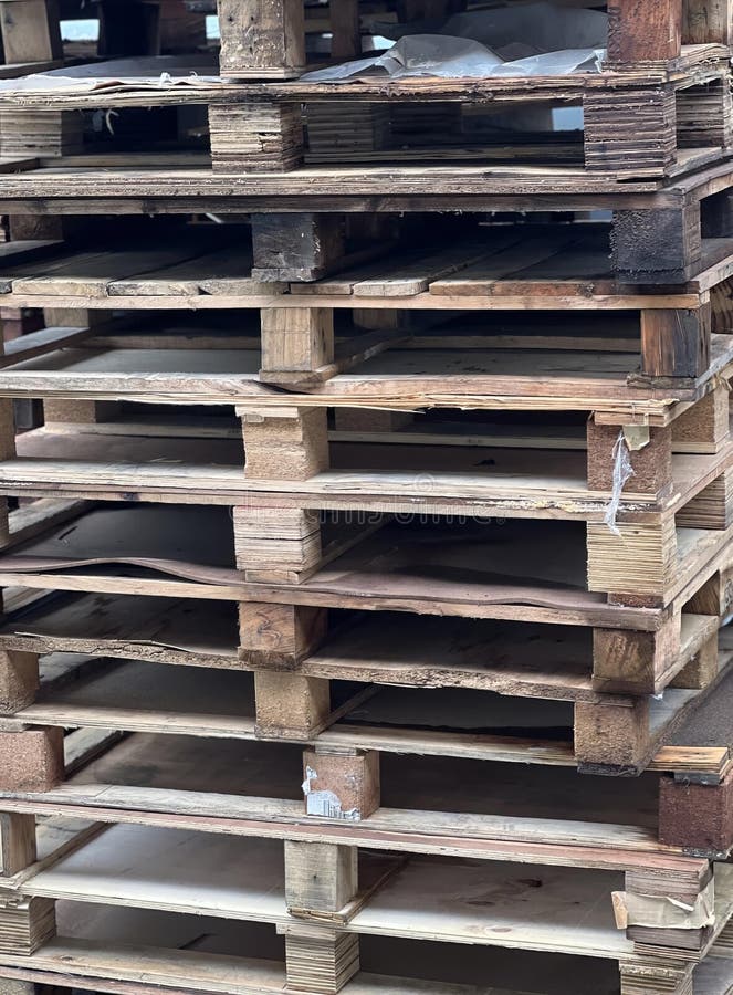 A Stack of Pallets Stacked on Top of Each Other Stock Image - Image of ...
