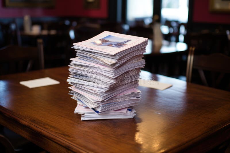 Stack of Pamphlets Positioned on a Guest Table Stock Image - Image of ...
