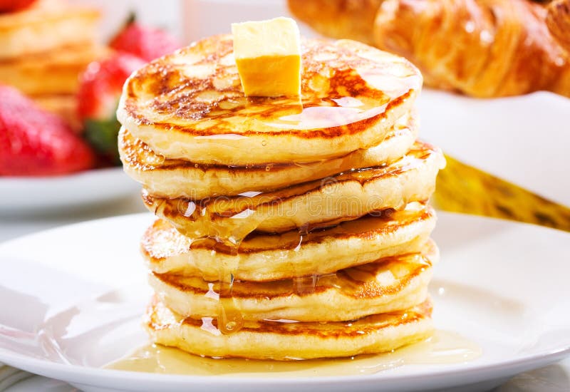 Stack of pancakes stock image. Image of dessert, pile - 24009063