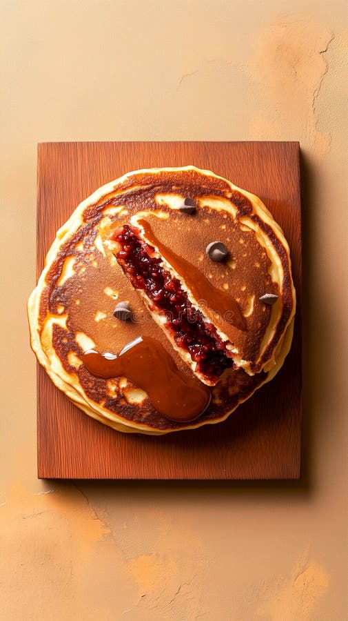 Stack of Pancakes from Above Stock Illustration - Illustration of ...