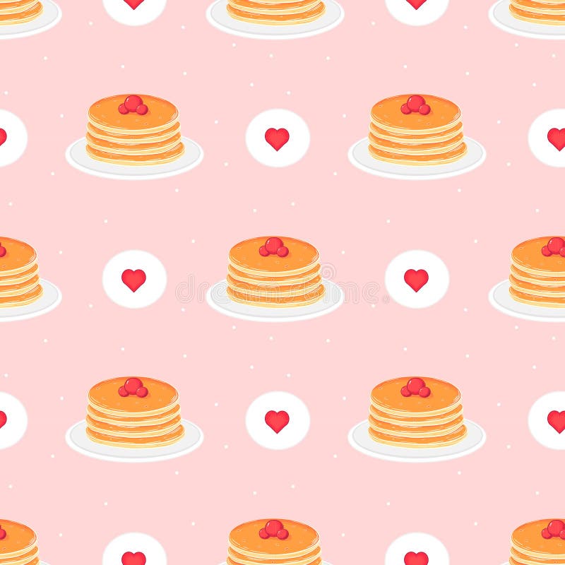 Pancake Stack Pink Background Stock Illustrations – 53 Pancake Stack ...