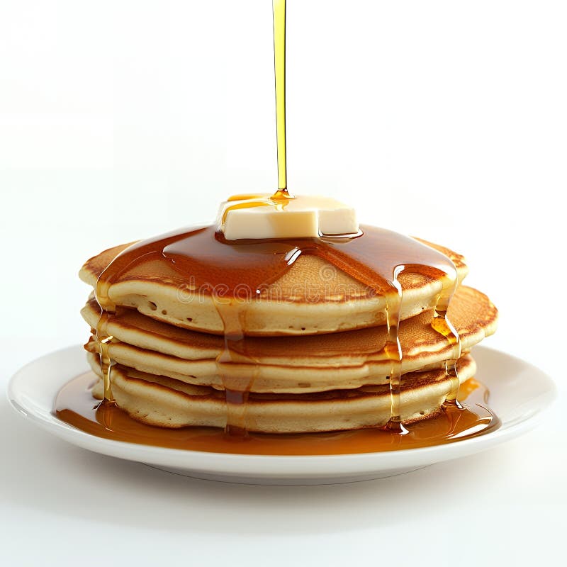 Stack of Pancakes with Butter and Syrup Stock Illustration ...