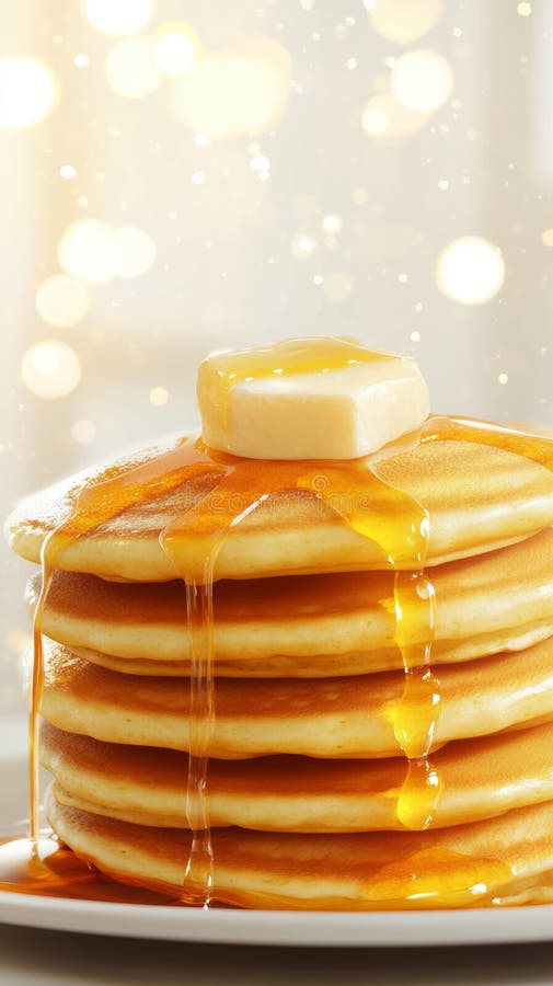 Stack of Pancakes with Butter and Syrup, Delicious Breakfast Concept ...