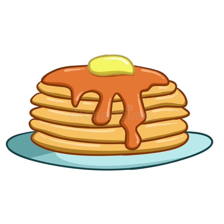 Stack of Pancakes Cartoon Isolated Stock Illustration - Illustration of ...