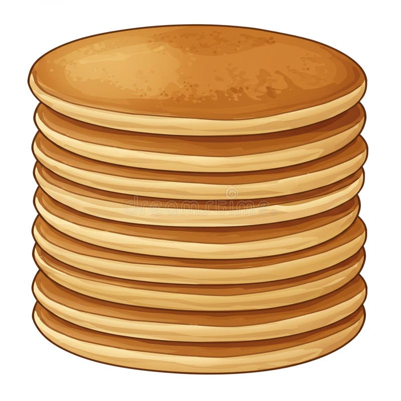 A Stack of Pancakes is Depicted in a Digital Illustration. the Pancakes are Uniformly Stock ...