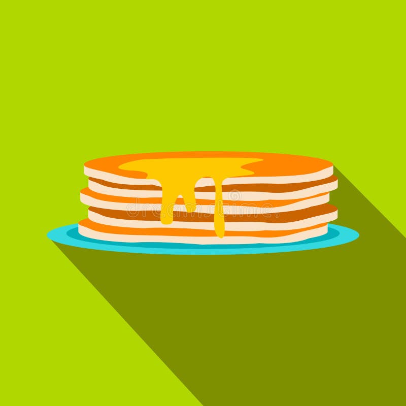Stack of Pancakes Icon, Flat Style Stock Vector - Illustration of ...