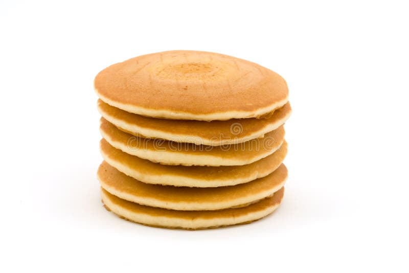 Stack of Pancakes Over White Stock Photo - Image of life, serving: 19388892
