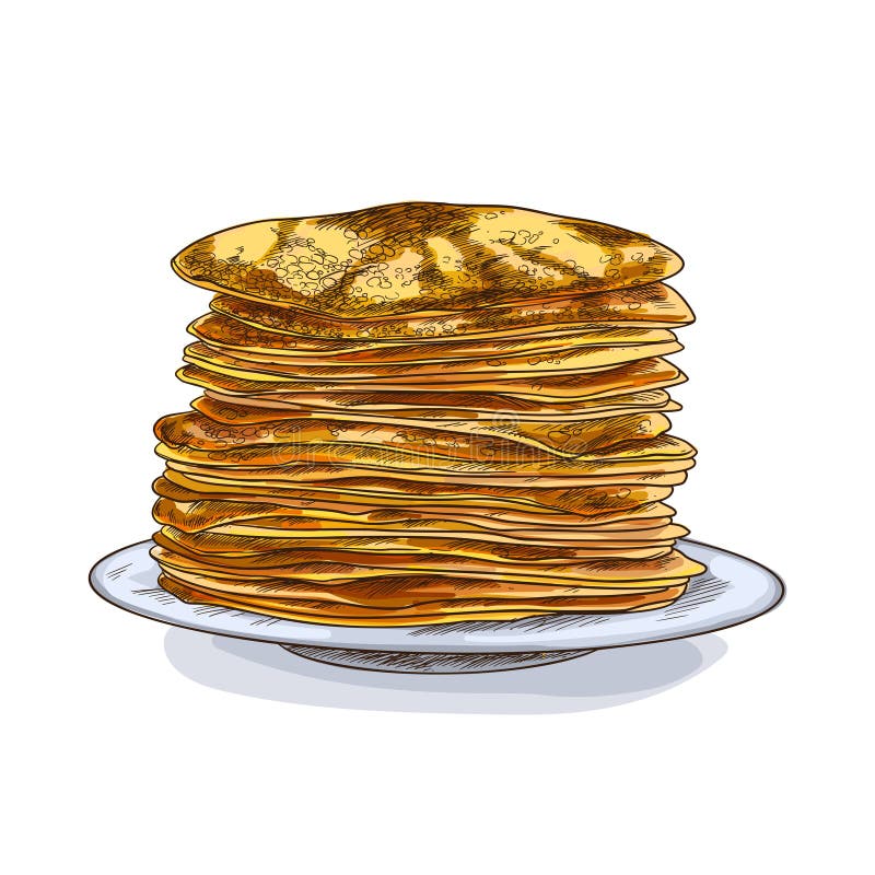 Pancake Stack Sketch Stock Illustrations – 285 Pancake Stack Sketch ...