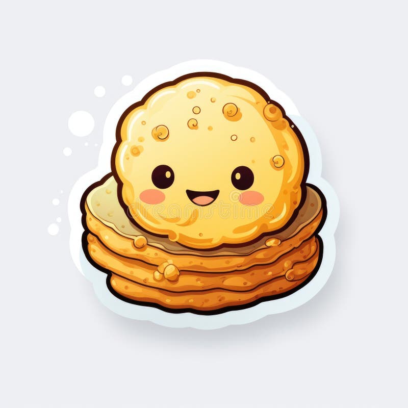 A Stack of Pancakes with a Smiley Face. Stock Illustration ...