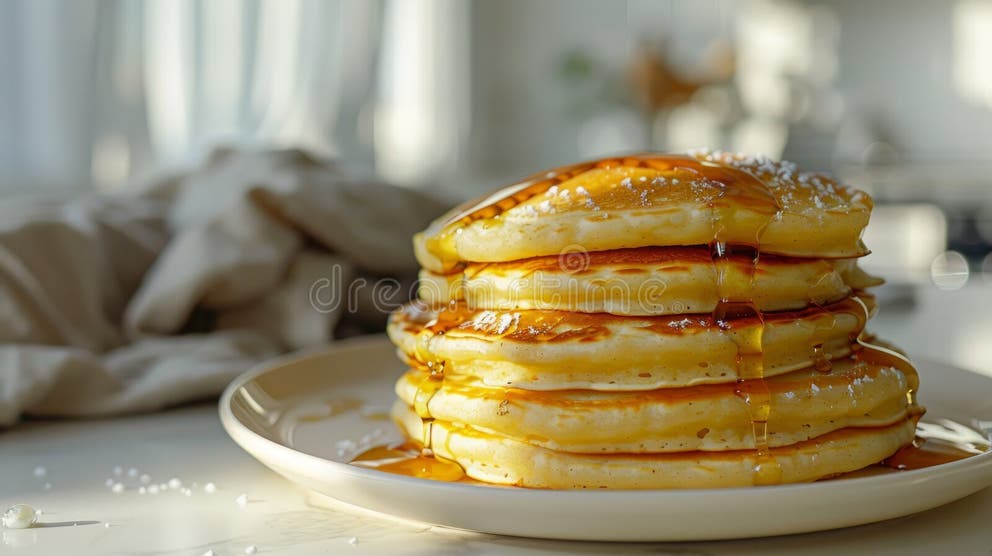A Stack of Pancakes with Syrup. Stock Image - Image of hotcakes ...