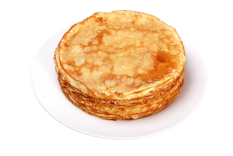Stack of Pancakes on White Plate Stock Image - Image of gourmet ...
