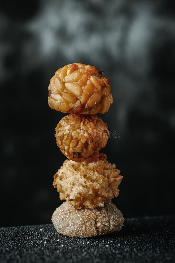 Stack of Panellets, Typical Confection of Catalonia Stock Image - Image ...