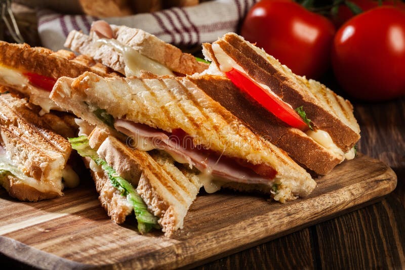 Panini stock photo. Image of melt, food, breakfast, meat - 4564578