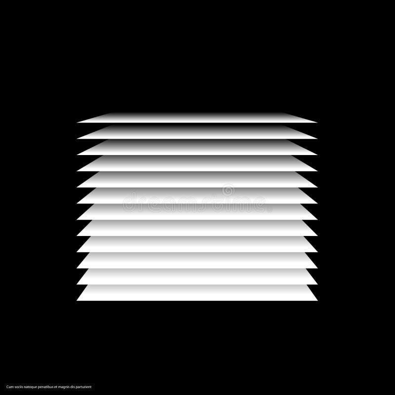 Stack of Paper in Paper Art Style on Black Background. Vector ...