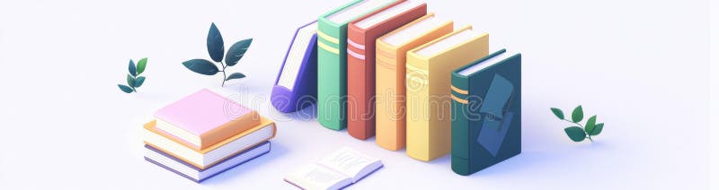 The Stack of Paper Books is of Different Heights. 3D Render ...