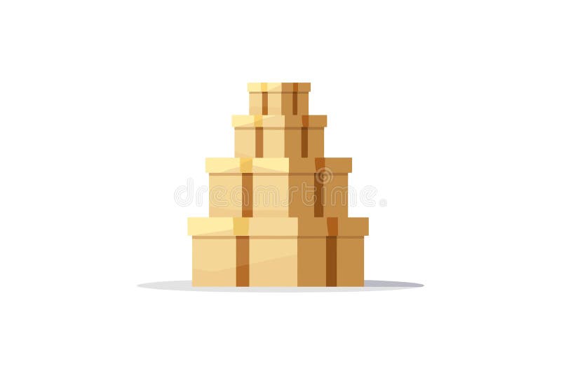 Stack of Paper Boxes Isolated Vector Style Stock Vector - Illustration ...