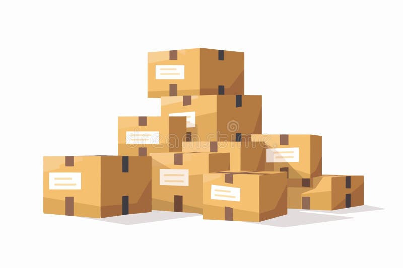 Stack of Paper Boxes Isolated Vector Style Stock Vector - Illustration ...