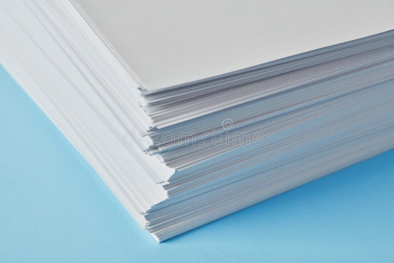 Stack of paper close-up stock photo. Image of office - 213008304