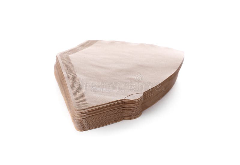 Stack of Paper Coffee Filters Isolated on White Stock Image - Image of ...