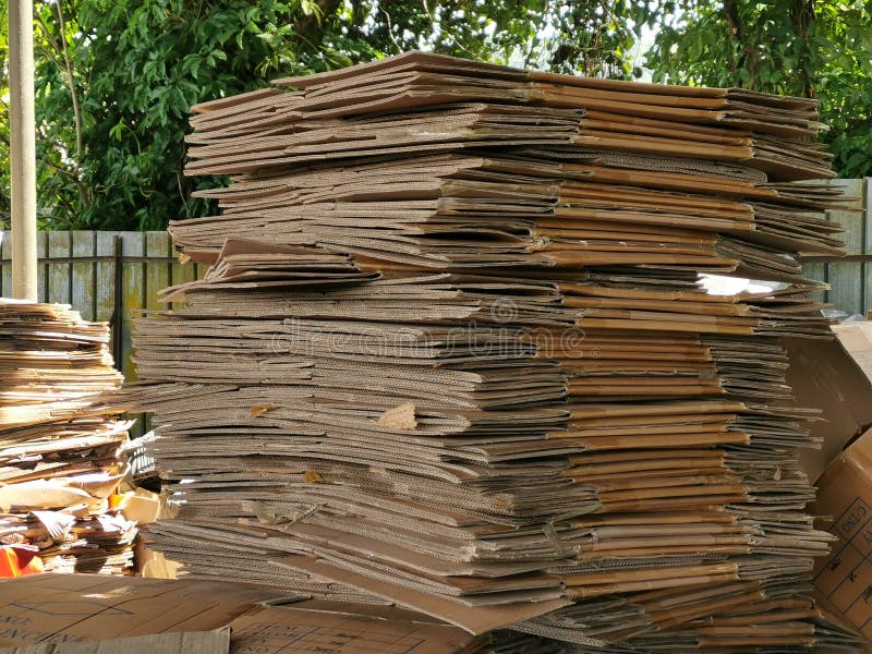 Stack of Paper and Cupboard Bales for Recycling. Stock Image - Image of ...