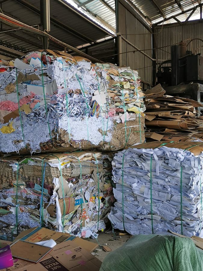 Stack of Paper and Cupboard Bales for Recycling. Editorial Photo ...
