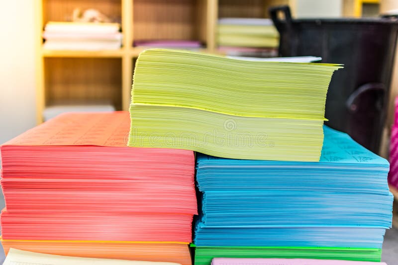 Stack of Paper of Different Colors for Printing Stock Image - Image of ...