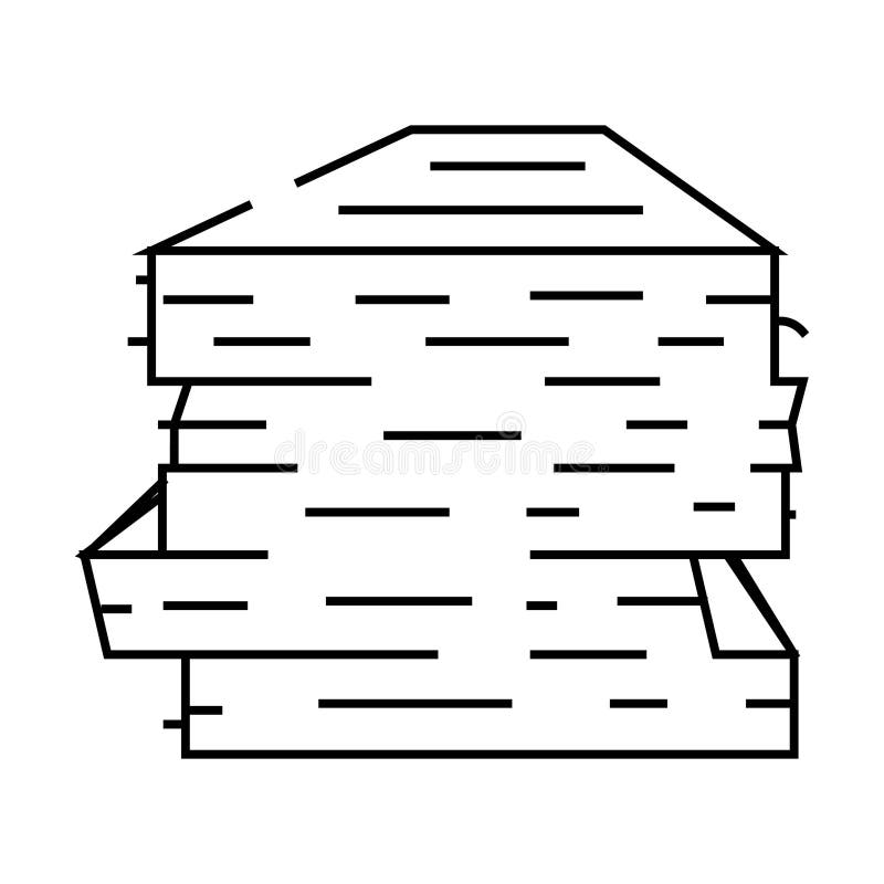 Stack Paper Document Line Icon Vector Illustration Stock Illustration ...