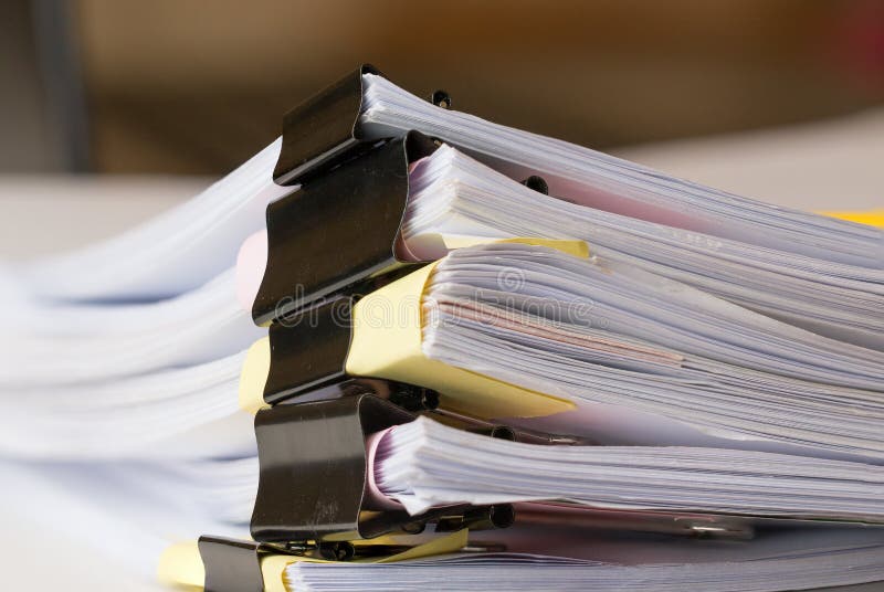 Stack of Paper Documents with Clip, Pile of Unfinished Documents Stock ...