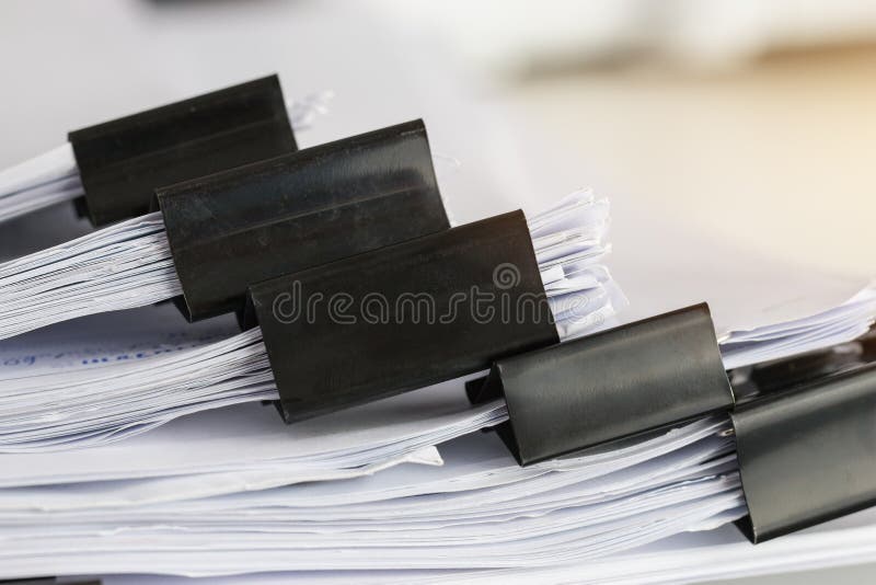 Stack of Paper Documents with Clip, Pile of Unfinished Documents on ...