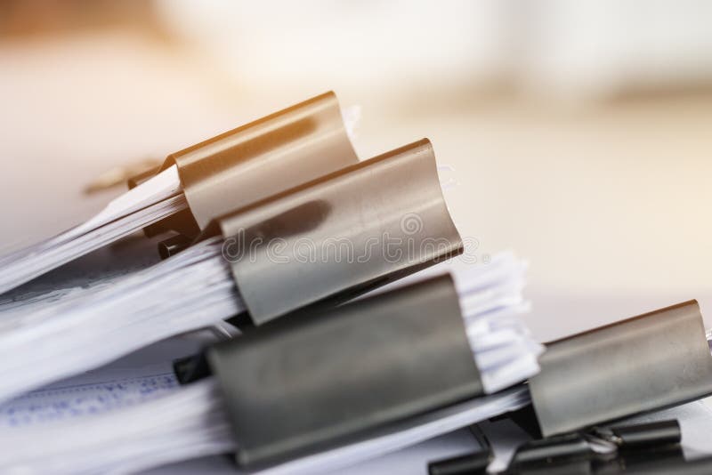 Stack of Folders with Documents on Office Table Stock Photo - Image of ...