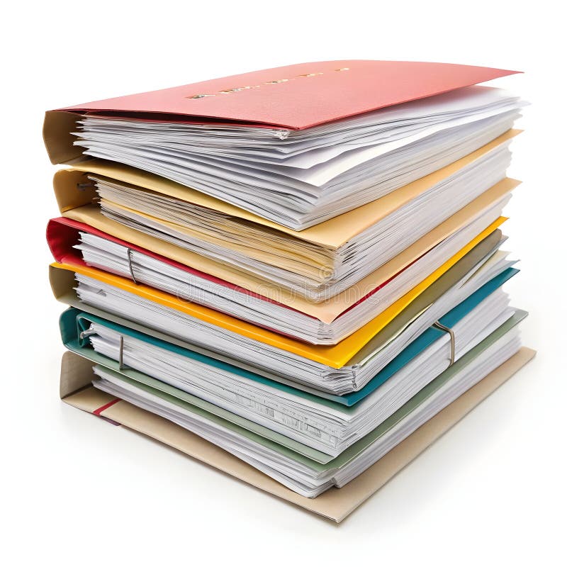 Stack of Paper Documents and Files Stock Illustration - Illustration of ...