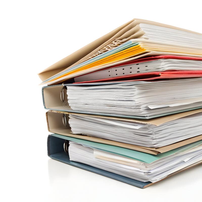 Stack of Paper Documents and Files Stock Illustration - Illustration of ...