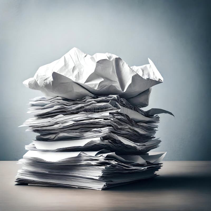 Stack of Paper Documents in the Office - Ai Generated Image Stock ...