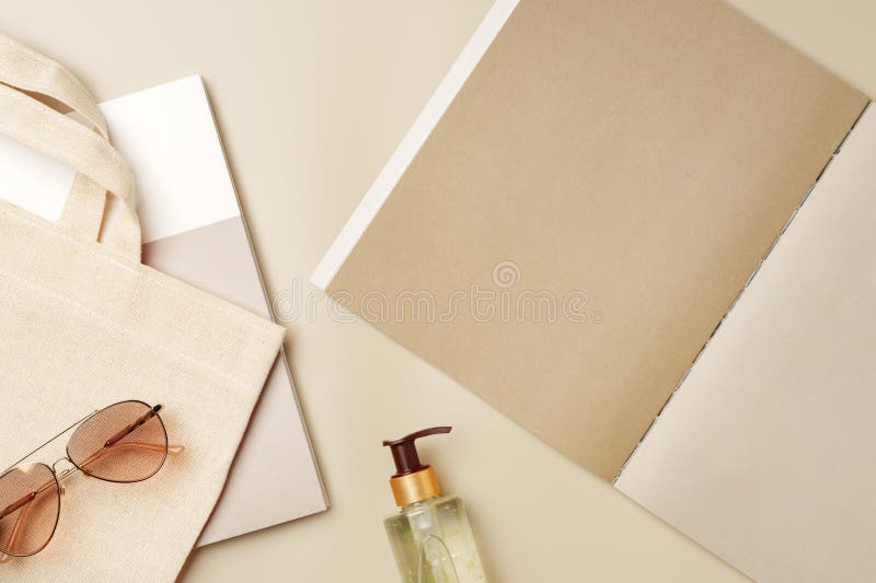 Stack of Paper and Fabric Bag, Blank Objects for Placing Your Design ...