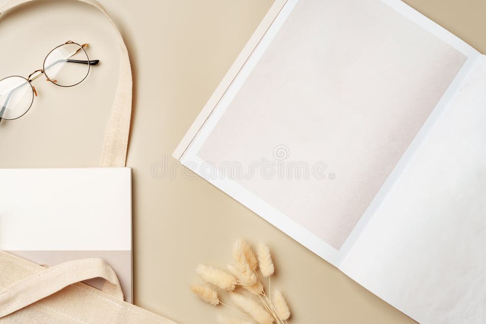 Stack of Paper and Fabric Bag, Blank Objects for Placing Your Design ...