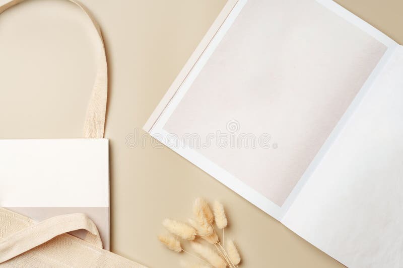 Stack of Paper and Fabric Bag, Blank Objects for Placing Your Design ...