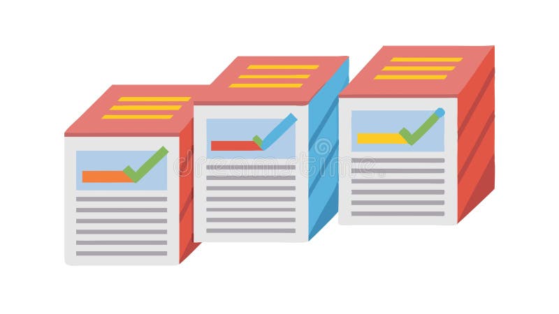 Several Upright Rectangular Documents Stock Illustrations – 1 Several ...