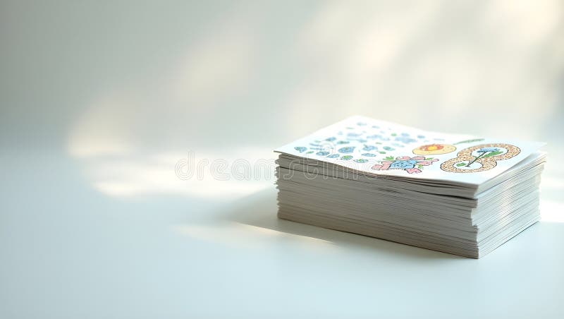 Stack of Paper Flashcards with Hand-drawn Diagrams for Biology Stock ...