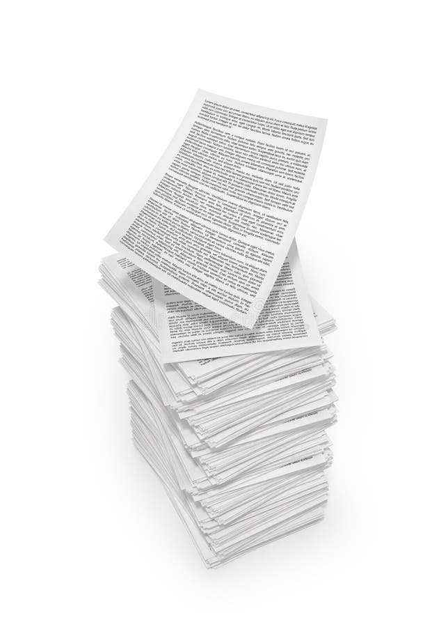 Stack of Paper, Flying Paper Stock Illustration - Illustration of ...