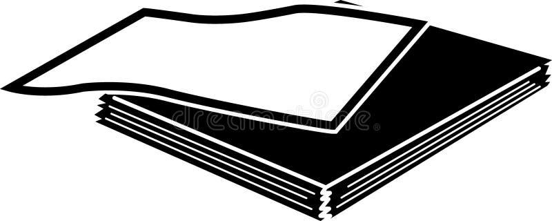 A Stack of Paper Icon in Black with 1 Page Aside Stock Photo ...