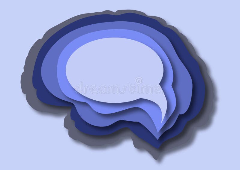 Stack of Paper Layers Brain To Speech Cloud Shape, with Copy Space ...